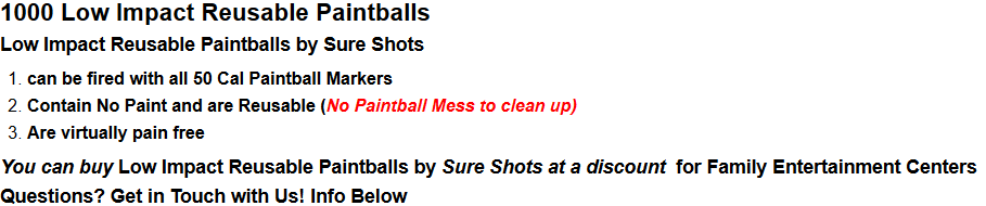 1000 Low Impact Reusable Paintballs | Low Impact Reusable Paintball